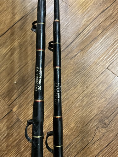 2 Star Rods Aerial Stand Up Rod 5’9” 30-80 Lb Aftco Rollers Pair Lot Of ...