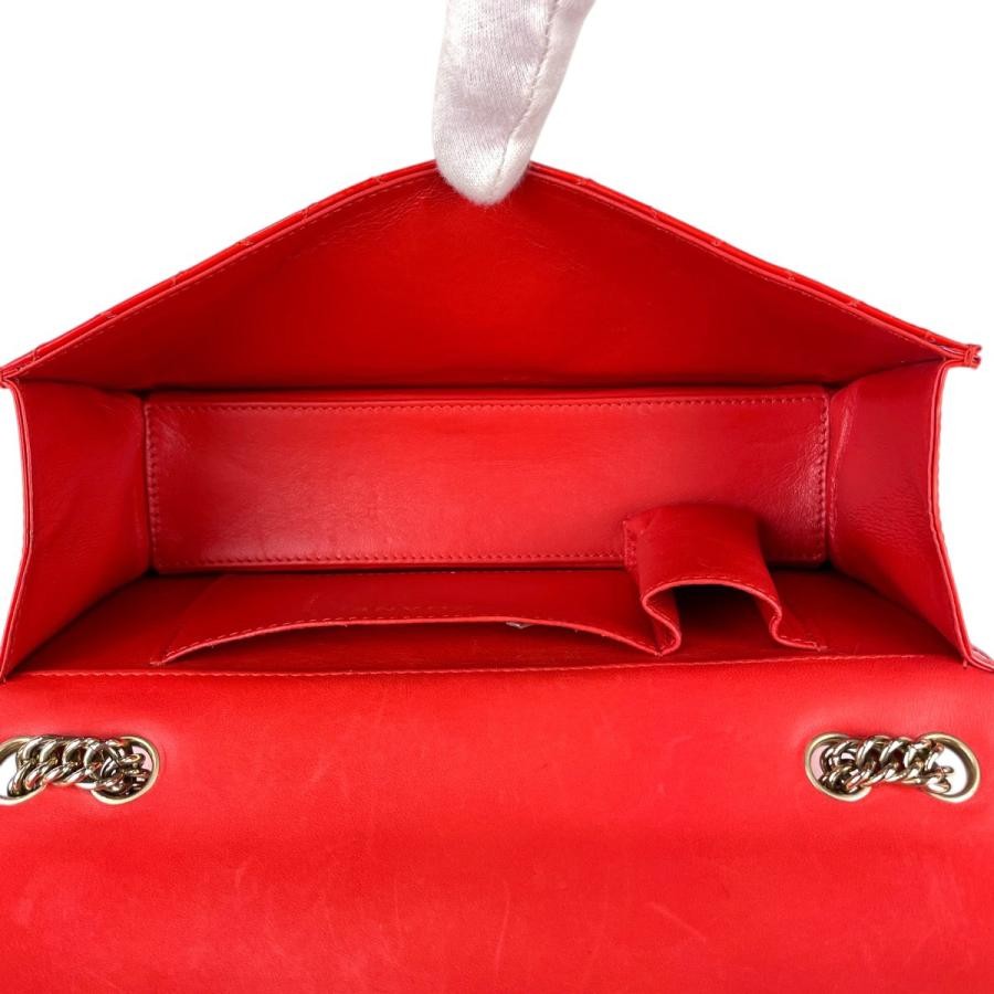 CHANEL Matelasse Coco Mark Chain Shoulder Bag Red Patent Leather #BS127 ...