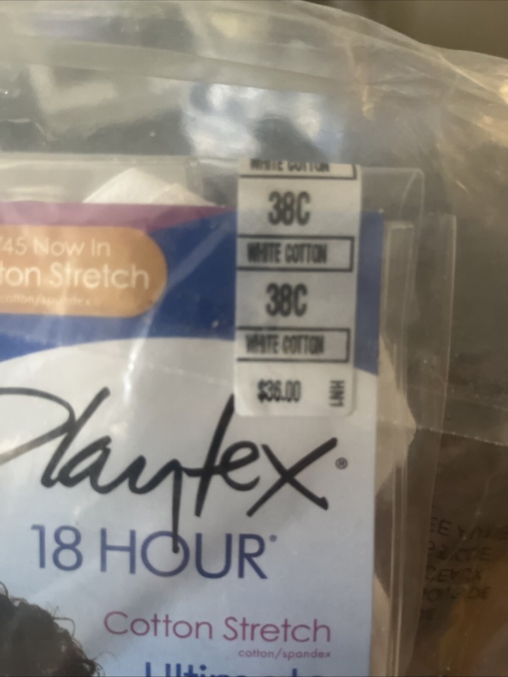 Playtex 18 Hour Bra Wireless 38C - Ultimate Lift & Support Cotton ...