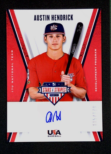 2019 Stars & Stripes 17U Signatures Austin Hendrick Prospect Auto /178 ...