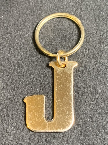 Gold Toned Metal Letter J Keychain Keyring | eBay