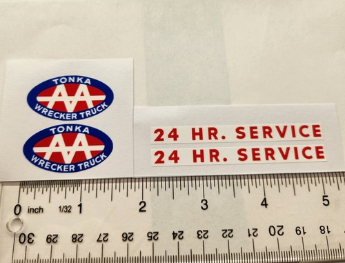 Tonka AA Wrecker Truck/ Tow Truck 24 Hour Service Stickers 1962 To 1969 ...