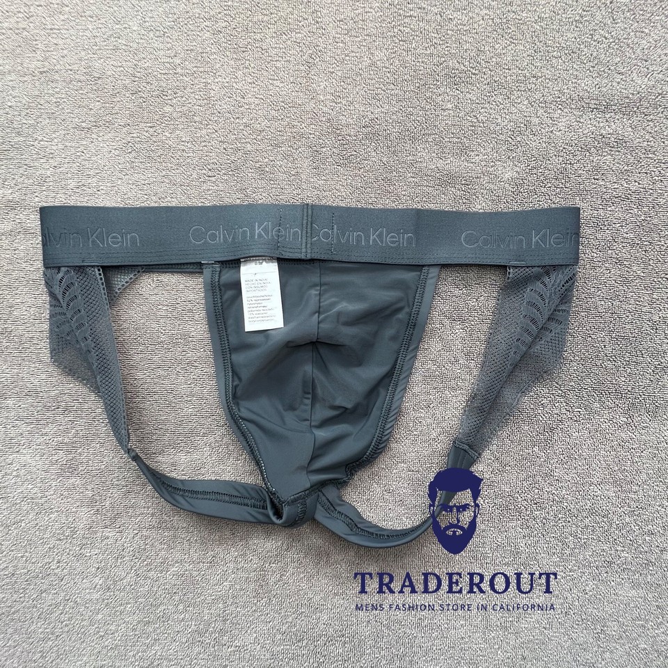 Calvin Klein CK men Gray Sculpt Lace jock Jockstrap underwear size S M ...