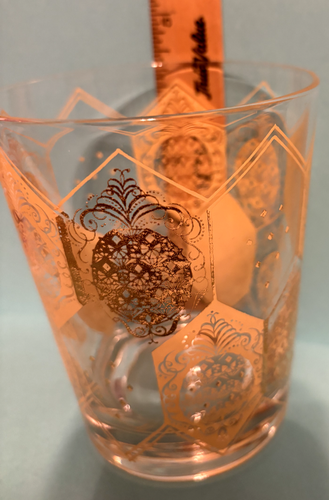 vintage Ned Harris cera gold pineapple glasses metro bar war set of ...