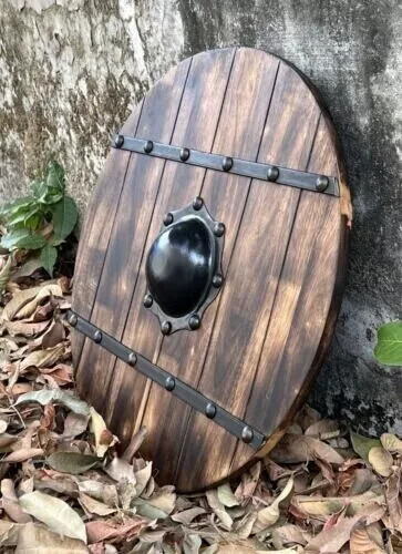 Medieval Wooden Viking Handmade Shield - Viking Crusader Wooden Shield ...