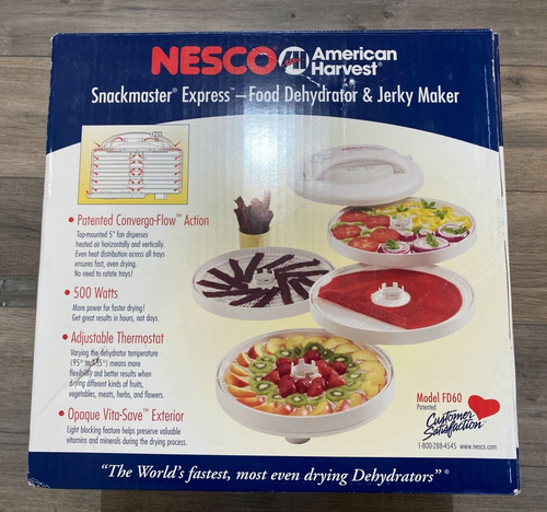 NESCO American Harvest FD60 Food Dehydrator 500W Snackmaster Express ...