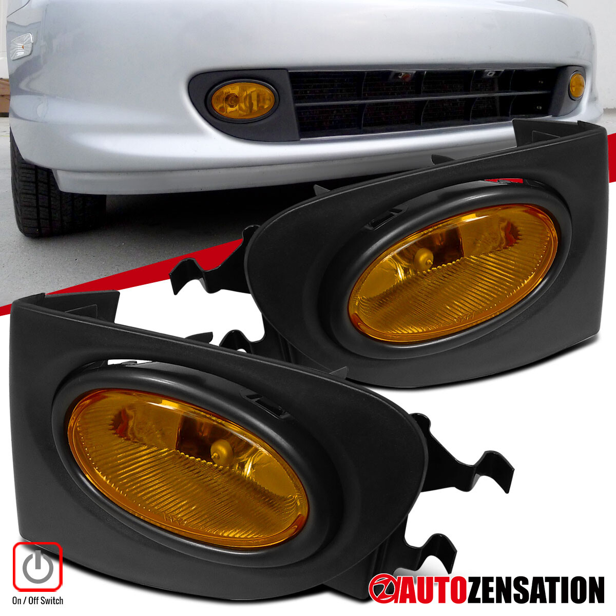 Fit 02-05 Honda Civic Si EP3 3dr Yellow Bumper Fog Lights w/ Switch ...