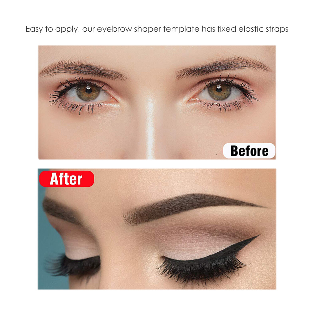 12PCS Eyebrow Shaping Tool Kits Eyebrow Stencils With Elastic Fixing ...