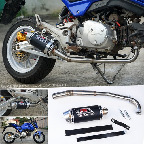 FULL EXHAUST PIPE SYSTEM BLACK FIT FOR HONDA MSX GROM 125 SF 16-20 | eBay
