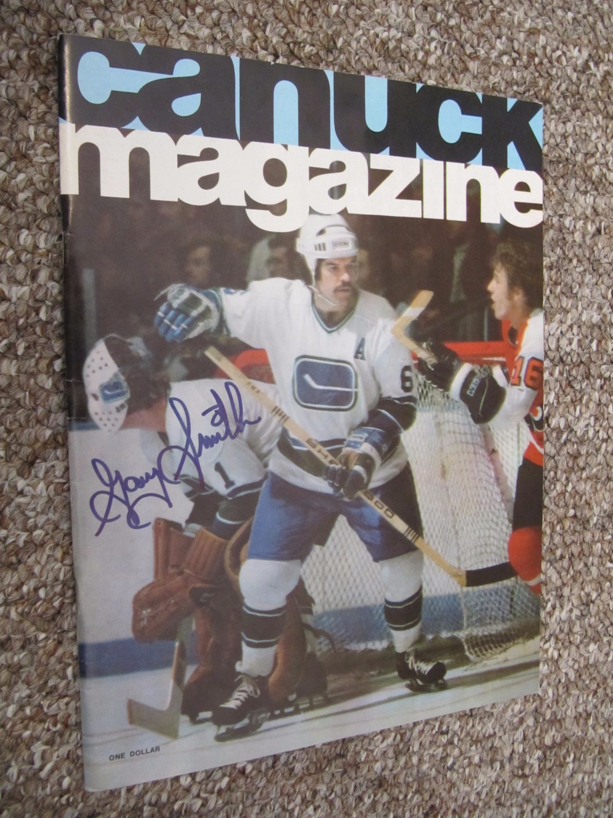 FOUR Canucks Programs SIGNED by Gary Smith, Harold Snepts, Don Lever ...