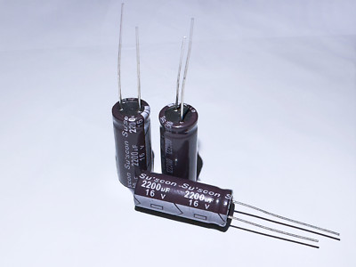 10PCS MC16M2200 Suscon 2200uF 16V 10x25mm Aluminum Electrolytic Radial ...