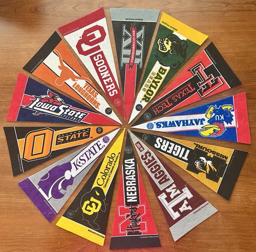 Vintage Pre-2010 Big 12 College Football Mini Pennants NCAA Rico Tag ...