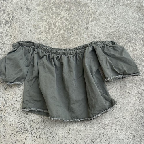 Joa Top Cropped Olive Green Off The Shoulders Los Angeles Brand Size ...