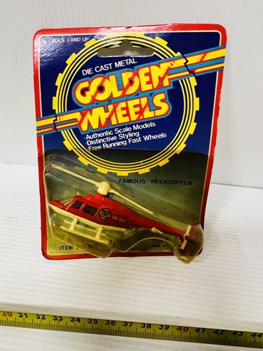 Golden Wheels Helicopter Die Cast Metal Vintage Red | eBay