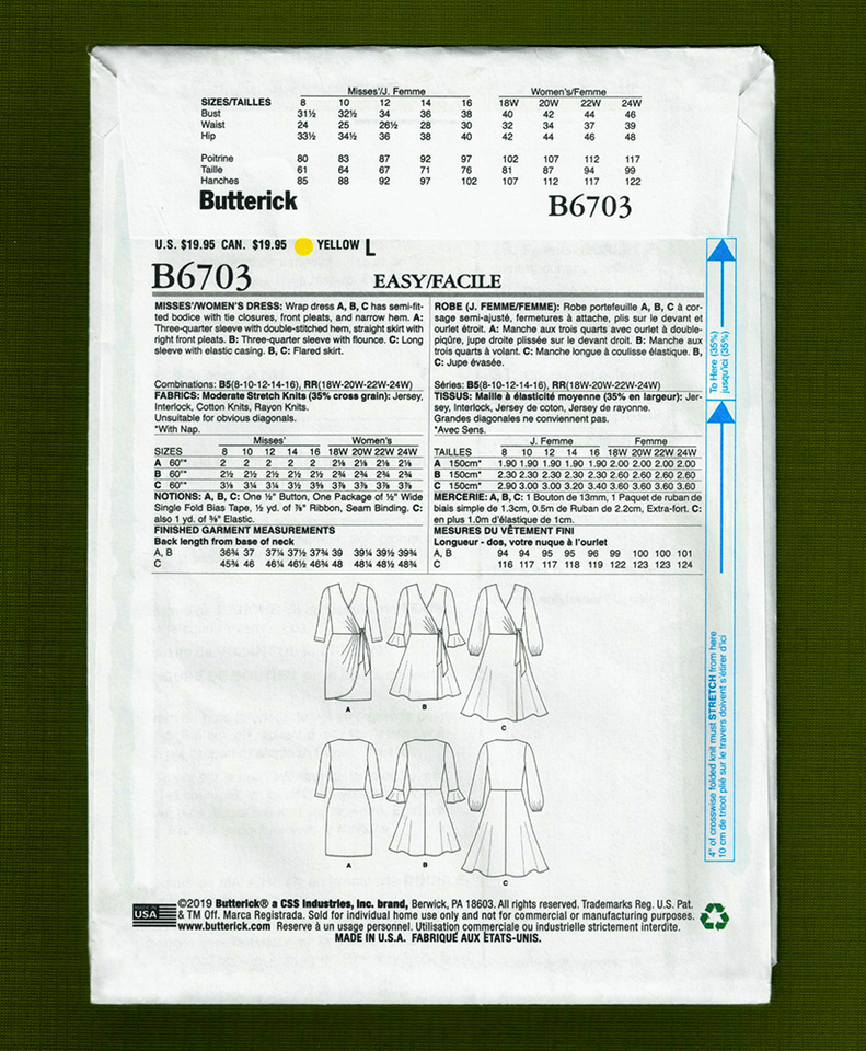 Very Easy Wrap Dress Sewing Pattern~3 Variations! (Sizes 8-16 ...