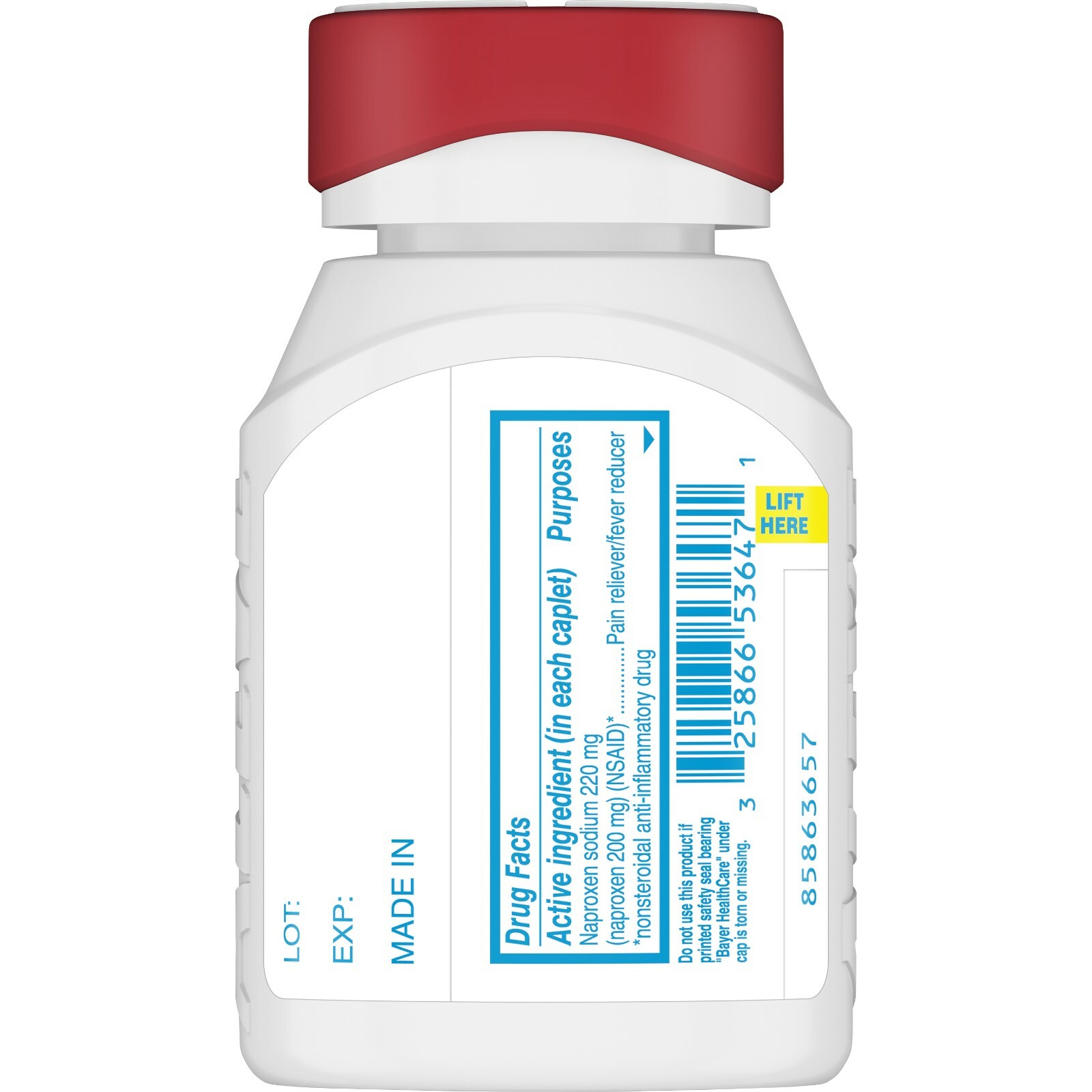 Aleve Easy Open Arthritis Cap Caplets with Naproxen Sodium - 100 Count ...