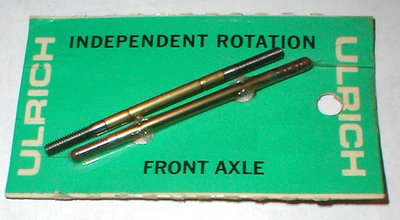 (2) 2 1/2" X 1/8 Long Independent Rotation Front Slot Car Axles Ulrich ...