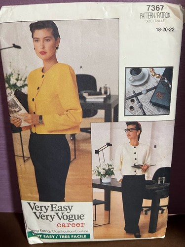 Vogue 7367 Jacket, skirt & pants sz 18-22 | eBay