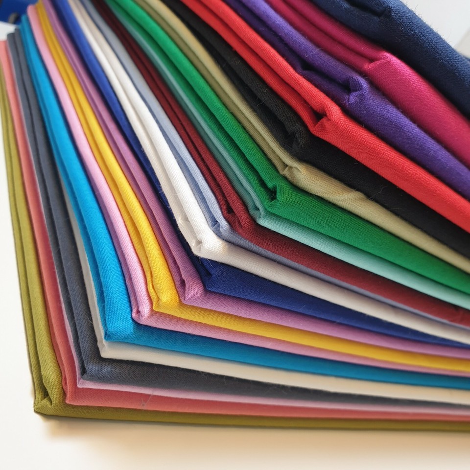 CLEARANCE COTTON CAMBRIC POPLIN FABRIC SOLID PLAIN Dress Craft Material ...