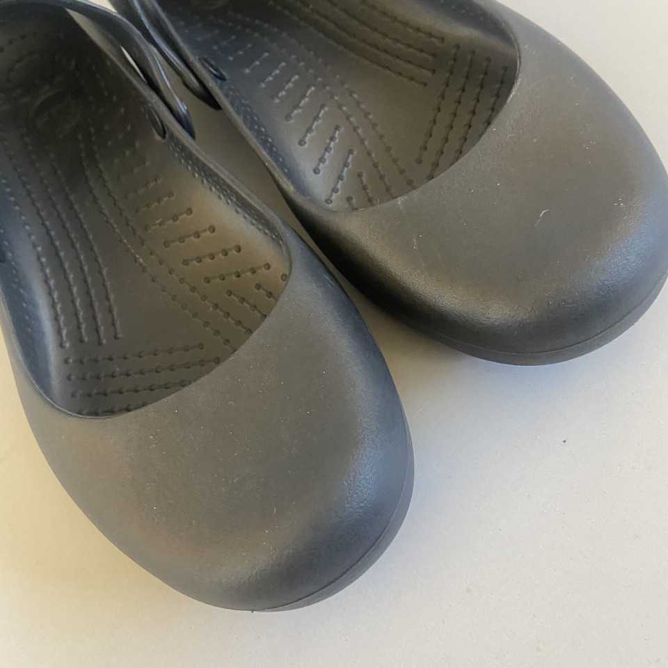 Crocs Alice Womens Shoes Size 9 Black Round Toe Slip On Mary Jane Work ...