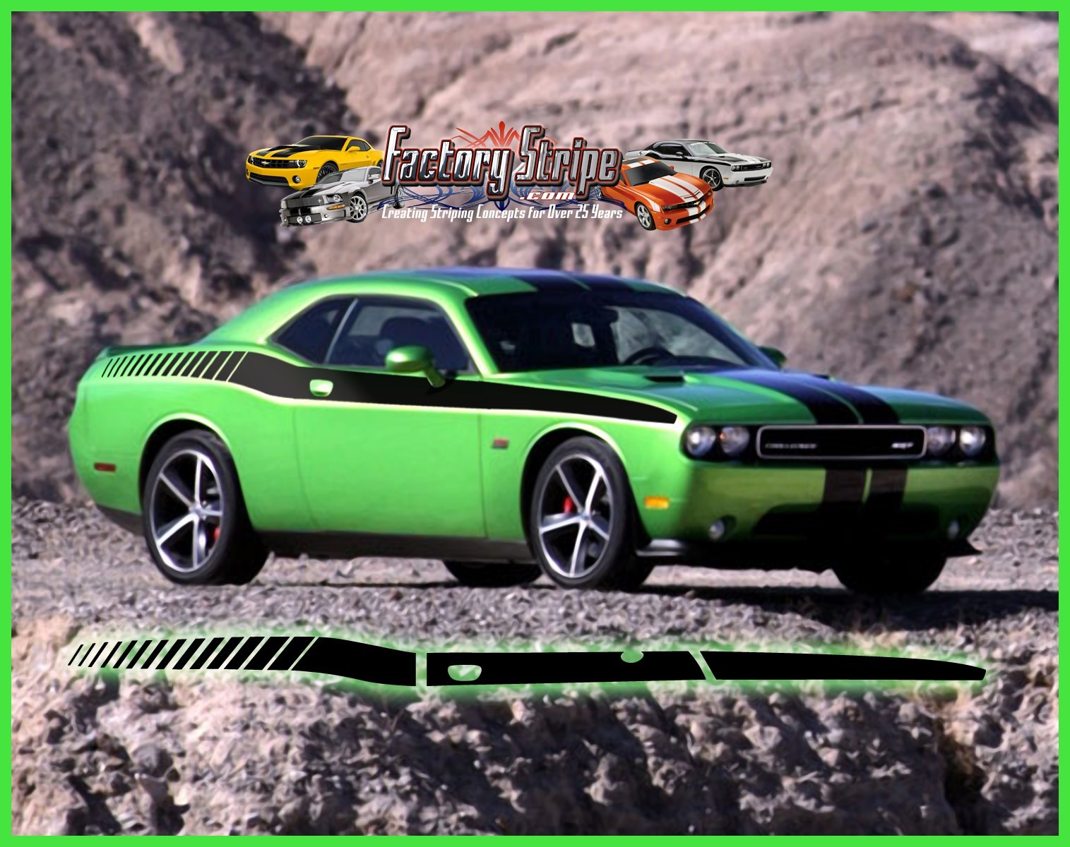 Dodge Challenger Back Slide Automotive 3m Graphic Decal KIT 2008 2015 ...