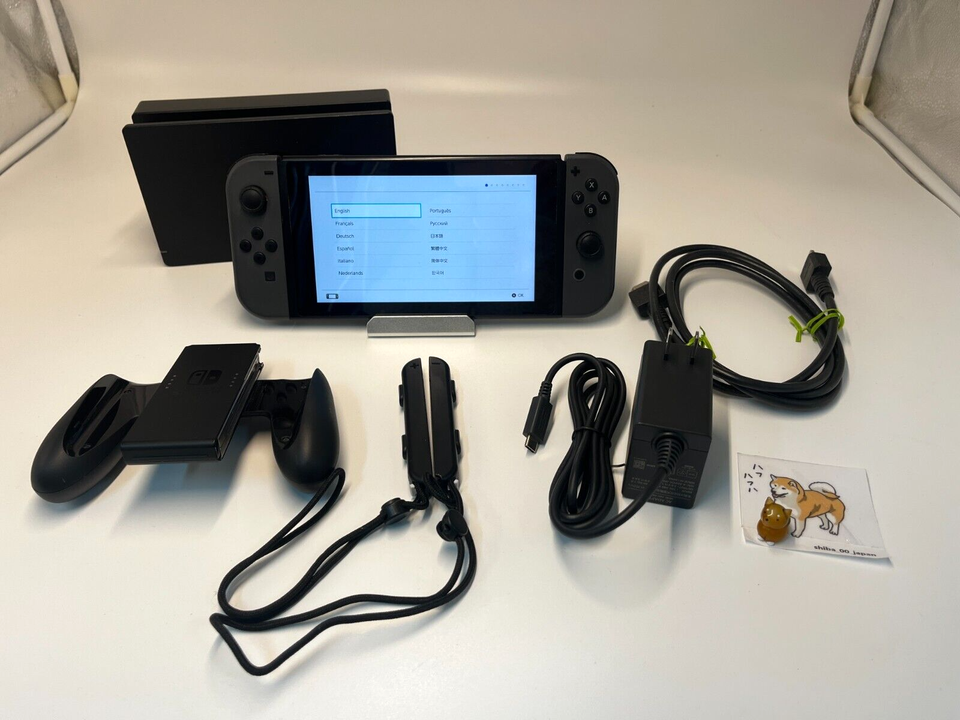 Nintendo Switch Console HAC-001 w/ Joy Con + Dock + Charger +HDMI +Box ...