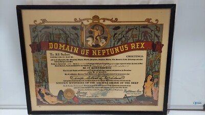 WWII DOMAIN OF NEPTUNUS REX DATED 3 DAYS AFTER D-DAY USAT SEA FIDDLER ...