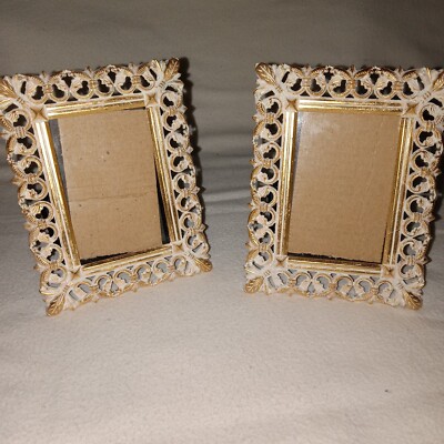 Vintage Miniature Frames 2 Gold Hollywood Regency Glam Malden | eBay