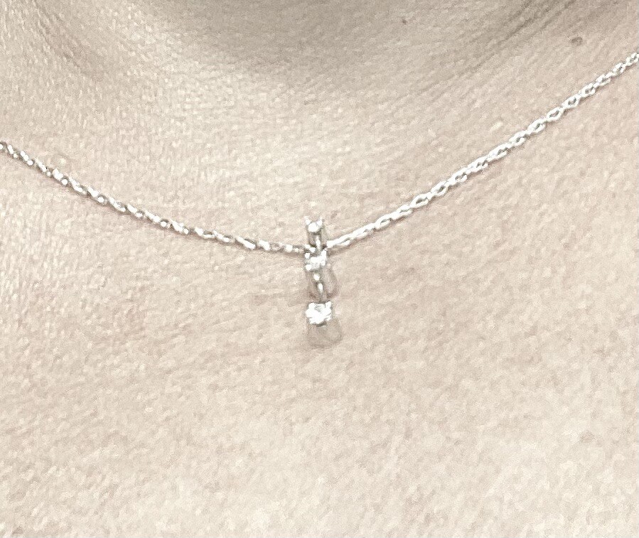 Diamond Hinge Pendant .80 Carat 3 Diamonds VF 14k Whi… - Gem