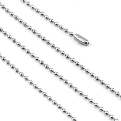 7" - 40" DOG TAG NECKLACE BALL CHAIN ARMY MILITARY STAINLESS STEEL ...