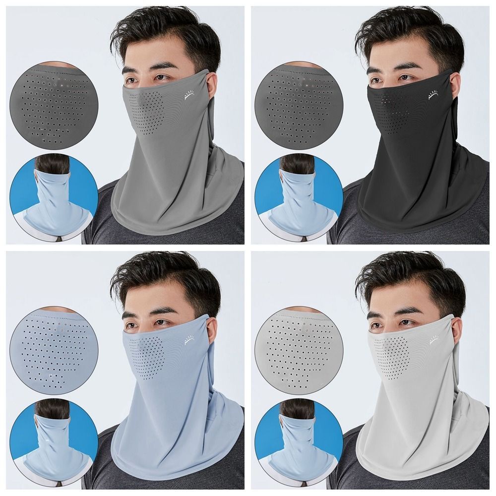 Summer Face Scarves Ice Silk Mask Solid Color Neck Wrap Cover Hiking | eBay