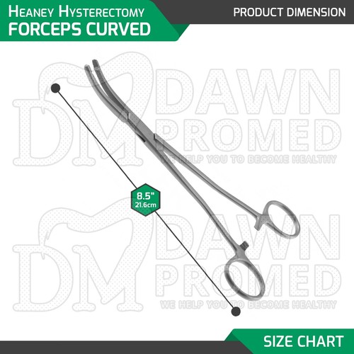 2 Pcs Heaney Forceps Single Tooth Curved Set 8.5" OB/GYN Instrument ...