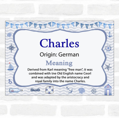 Charles Name Meaning Nautical Certificate | eBay