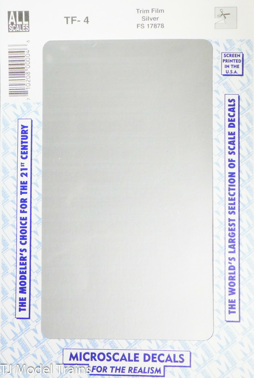 Microscale #TF-4 Metallic Silver Trim Film Solid Color Decal Sheet (Any ...