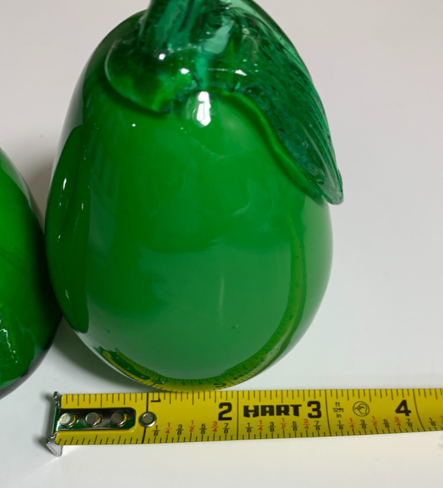 Vintage Murano Green Glass Fruit/Veggies Hand Blown Pepper Pear Decor ...