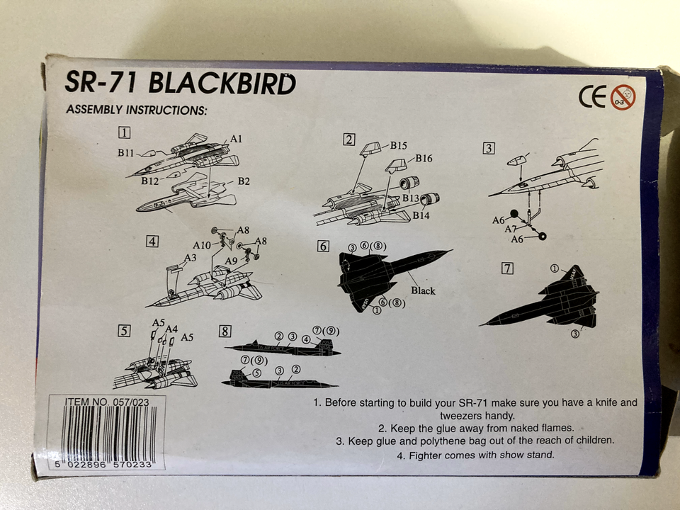 1/144 SR-71 'BLACKBIRD' MODEL KIT, complete, sealed bags, unknown ...