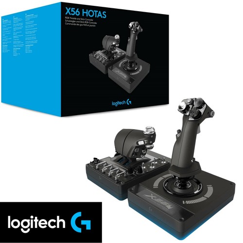 Logitech X56 HOTAS RGB Throttle & Sidestick Controls Flight Sim ...