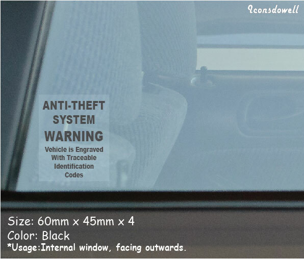 4x Anti-theft System Warning Car Security Stickers Anti Theft Decals ...