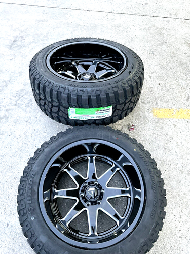 4 New 22x12 FUEL D749 HAMMER RIMS TIRE WHEELS 6 LUG 6X135 FORD F150 W ...