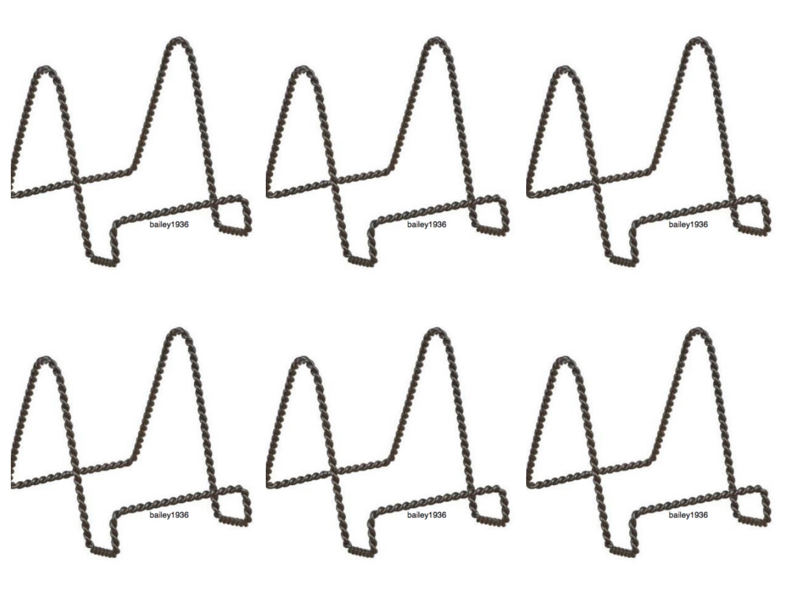 4" PLATE STAND SILVER Square Wire Display EASEL Tripar 50214 QUALITY ...