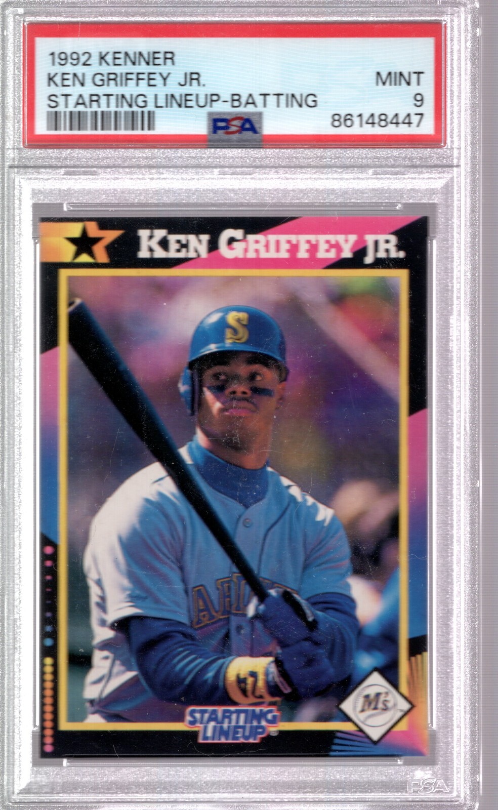 1992 Kenner KEN GRIFFEY JR. Starting Lineup Batting PSA 9 | eBay