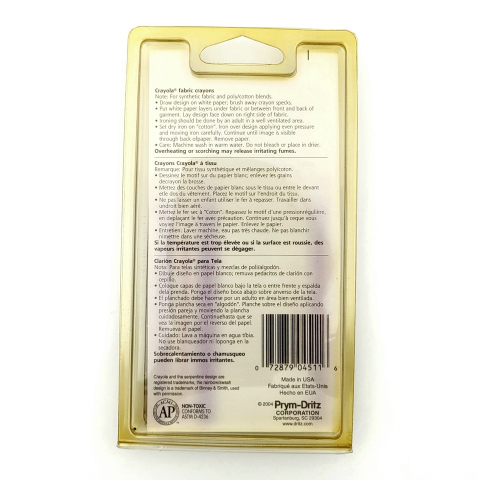 Vintage Crayola Fabric Crayons 8 Pack Prym Quilting New | eBay