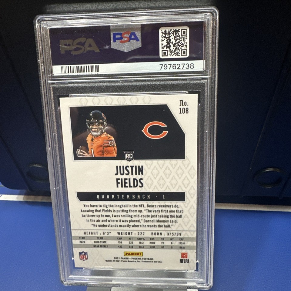 2021 Panini Phoenix Rookie Justin Fields #108 Fire Burst PSA 10! | eBay