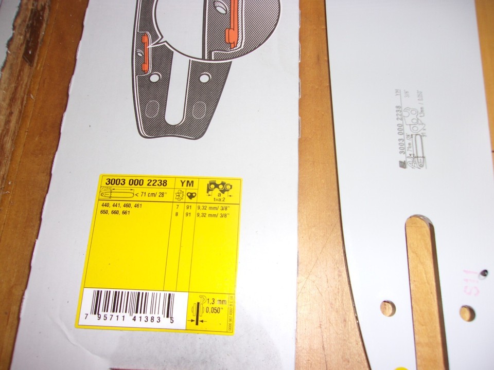 Stihl 28" Light ES Bar 3/8" .050" 91DL OEM 3003-000-2238 "Bar Only" #GL ...