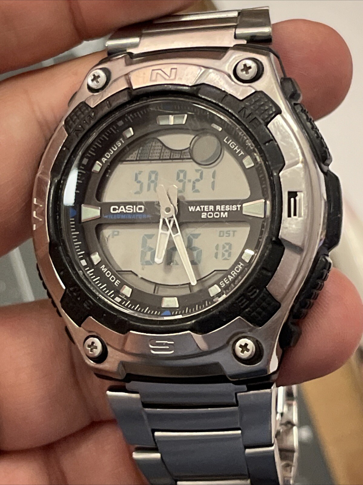 Casio AQW-100 Watch Men's Sports Quartz Digital Analogue Tide Graph ...