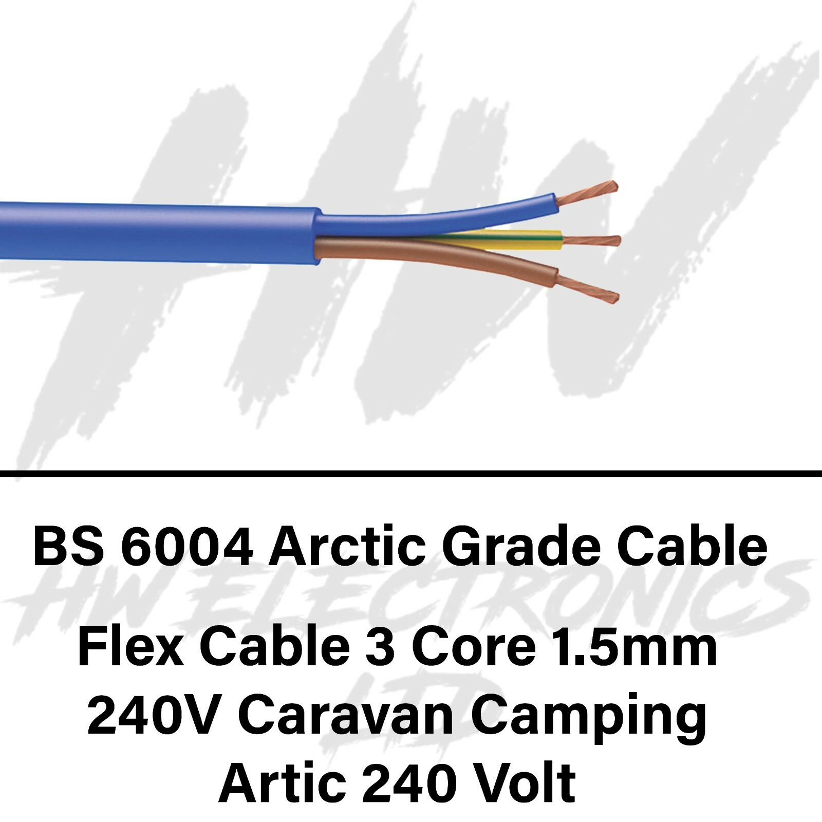 Arctic Grade Cable Flex Cable 3 Core 1.5mm 240V Caravan Camping Artic ...