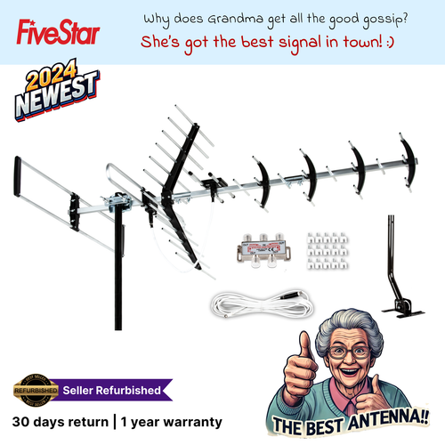 2024 New Digital HD TV Antenna Directional VHF UHF Outdoor OTA + Pole ...