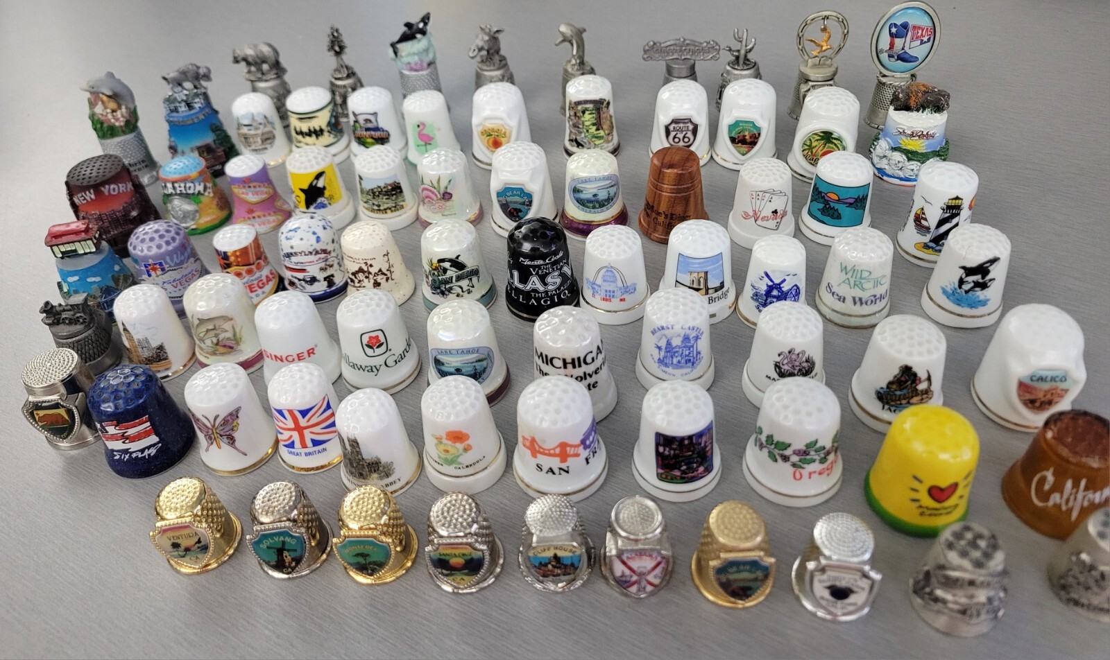 Lot of 76 Vintage Thimbles Travel US States London Landmarks | eBay