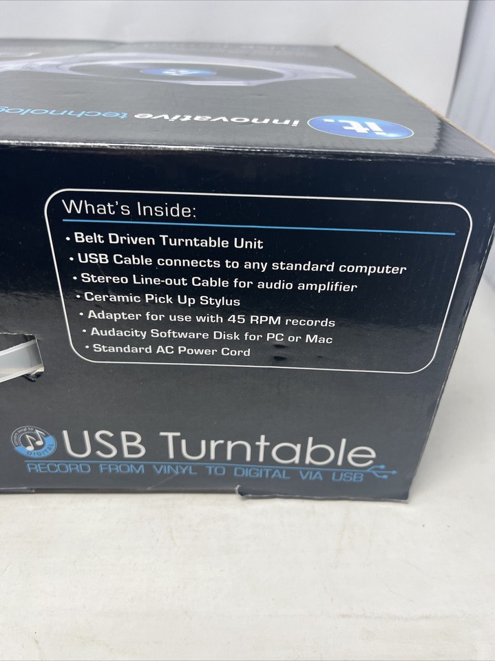 IT Innovative Technology Model ITUT-300 USB Turntable w/ Original Box ...