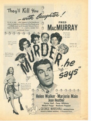 1945 MACMURRAY HELEN WALKER MARJORIE MAIN JEAN HEATHER COMEDY FILM ...